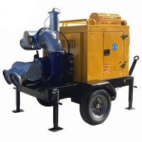 China Trailer Mounted Water Pump Set Solid Handing 76mm Single Stage Pump Diesel Engine Self Priming Pump for sale