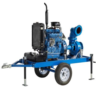 China Sewage Water Pump Flow 200 m³/h Single Stage Centrifugal Pump Trailer Diesel Water Pump for sale