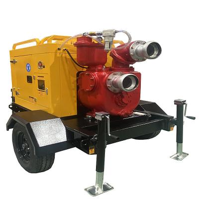 China Diesel Engine Water Pump Trailer Emergency Pump Speed 1500rpm Agricultural Irrigation Water Pump for sale