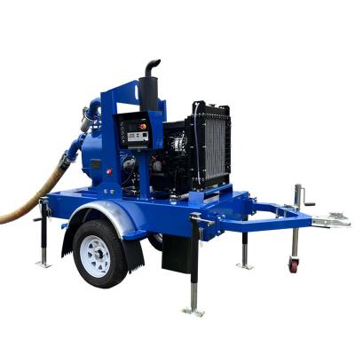 China Two-Wheel Self Priming Dewatering Pump Max Head 43m Agricultural Diesel Water Pumps for Irrigation for sale