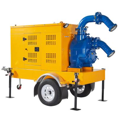 China Mobile Water Pump Self-Priming Pump High Flow 150~200m³/h Agricultural Irrigation Diesel Water Pump for sale