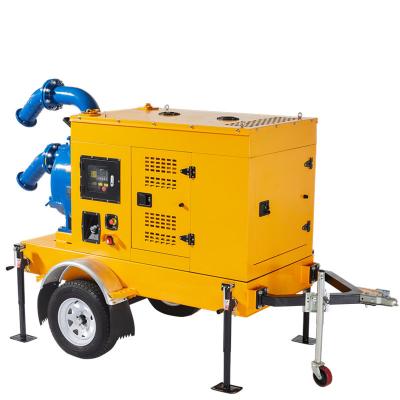 China Diesel Water Pump Centrifugal Dewatering Water Pressure Pump Emergency Flood Control Self-Priming Pump for sale