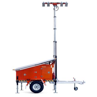 China Mobile Lighting Tower Trailer Mounted Solar LED Light Tower Infrastructure Projects Solar Lights for Driveway for sale
