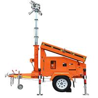 China Mobile Lighting Tower Trailer Mounted Solar LED Light Tower Infrastructure Projects Solar Lights for Driveway for sale