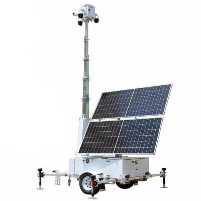 China Portable Surveillance Tower Wireless Connectivity 360 Degree Illumination System Solar Powered  Light Tower for sale