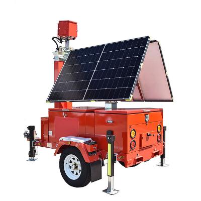 China Security Surveillance Light Tower Infrared Night Vision Foldable Trailer Mounted Solar Lighting Towers for sale