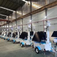 China Mobile Solar Light Tower Running Time 5.3 Days Photovoltaic Technology Solar Lighting Towers Telescopic Light Tower for sale