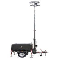 China Construction Movable Diesel Light Tower 9m High Mast Telescopic Diesel Light Tower Trailer Light Tower for sale