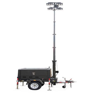 China Mining Mobile Light Tower Remote Locations Diesel Generator Light Tower Industrial Light Tower for Sale for sale