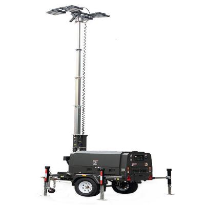 China Construction Movable Diesel Light Tower 9m High Mast Telescopic Diesel Light Tower Trailer Light Tower for sale