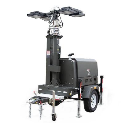 China Diesel Powered Light Tower Relief Emergency Light Tower 45L Large Fuel Tank Portable Diesel Light Tower for sale