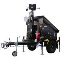 China Site Solar Light Towers Rotating CCTV Surveillance System Trailer Light Tower Solar Powered Lighting Towers for sale