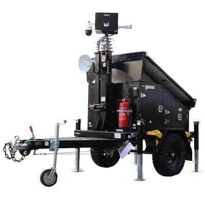 China Site Solar Light Towers Rotating CCTV Surveillance System Trailer Light Tower Solar Powered Lighting Towers for sale