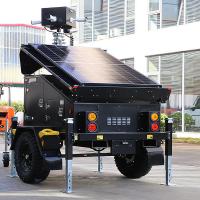 China Mobile Solar Light Tower Emergency Response Telescopic Light Tower Hydraulic Mast 5-9m Solar LED Light Tower for sale