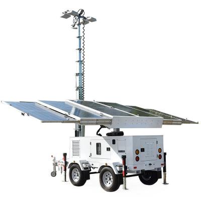 China Portable Solar Light Tower Construction Light Tower Running Time 19.2 Hours  LED Mobile Light Tower for sale