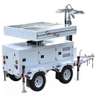 China Eco Friendly Mobile Solar Light Tower 360 Degree Illumination Mining Operations Trailer Mounted Light Tower for sale