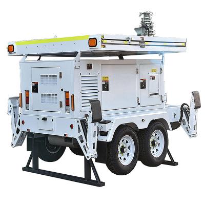 China Customized Trailer Mounted Lighting Tower Road Repair Site Solar Light Tower High Efficiency Light Tower for sale