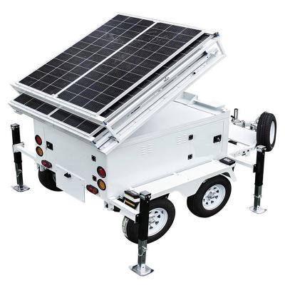 China Factory Solar Powered Lighting Towers 355Degree  Outdoor Lighting Dual Axle Trailer Light Tower for sale