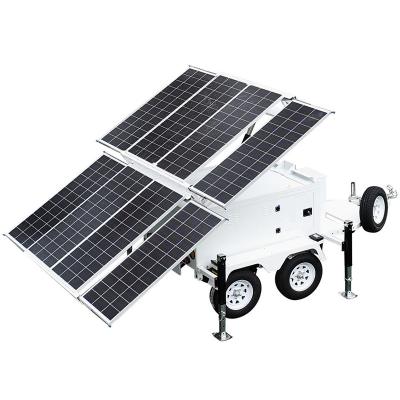 China Mobile Solar Light Tower Renewable Energy Technology Solar Photovoltaic Panels  LED Light Tower for sale