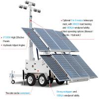 China IP65 Rated Waterproof Solar LED Light Tower Outdoor Events Automatic Controls Hydraulic Light Tower for sale