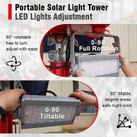 China Solar Mobile Tower Light Overnight Roadworks Solar Powered Generator Emergency Light Tower for sale