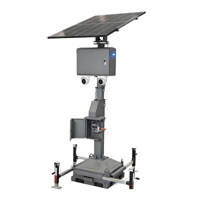 China Hot Sale Solar Surveillance Tower With Camera Traffic Control Areas Mobile Solar Light Tower for sale