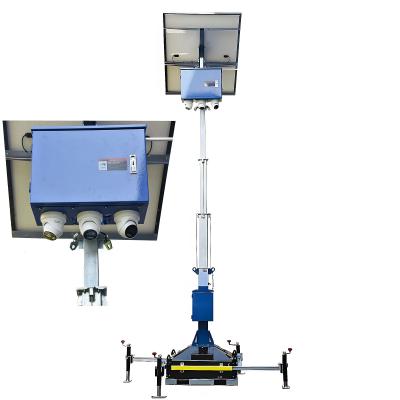 China Robust Mobile Solar Light Tower Border Security Solar Surveillance Light Tower With Thermal Camera for sale