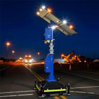 China Robust Mobile Solar Light Tower Border Security Solar Surveillance Light Tower With Thermal Camera for sale