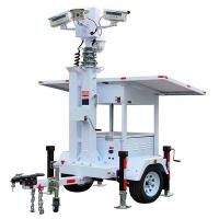 China Surveillance Tower With Camera Remote Monitoring Wide Area Illumination Solar Mobile Light Tower for sale