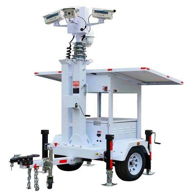 China Surveillance Tower With Camera Remote Monitoring Wide Area Illumination Solar Mobile Light Tower for sale