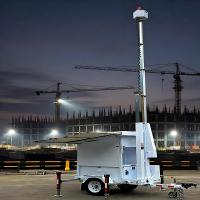 China Surveillance Tower With Camera Remote Monitoring Wide Area Illumination Solar Mobile Light Tower for sale