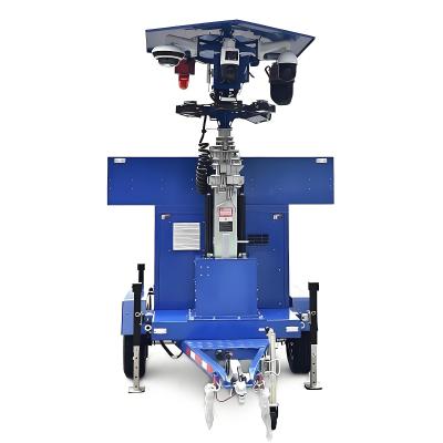 China High Lumen LED Lighting Mobile Solar Light Tower With Integrated Sound Strobe Alarm System Surveillance Tower for Sale for sale