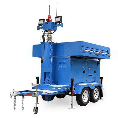 China Equipment Maintenance Industrial Light Tower Height 9M Telescopic Lighting Tower Portable Solar Light Tower for sale