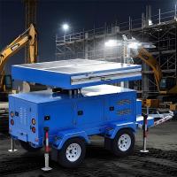China Equipment Maintenance Industrial Light Tower Height 9M Telescopic Lighting Tower Portable Solar Light Tower for sale