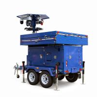 China Surveillance Tower With Thermal Camera Self Powered Mobile Solar Light Tower Renewable Energy Trailer Lighting Tower for sale