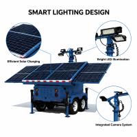 China Security Surveillance Tower With AI Detection Smart Lighting Controls Infrastructure Projects Portable Solar Light Tower for sale