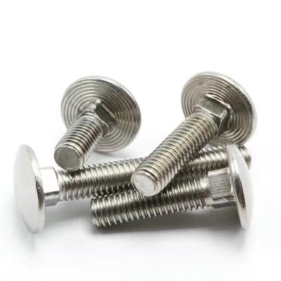 China SS Round Mushroom Head Square Neck Carriage Bolts DIN603 ISO8677 M5-M20 Size Range 304/316 Stainless Steel for sale