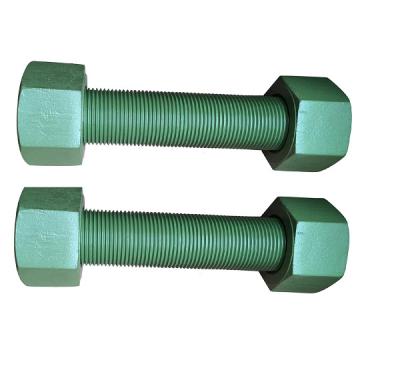 China PFTE / XYLAN Coating Double Ended Bolt Colorful Process Stud Bolts for sale