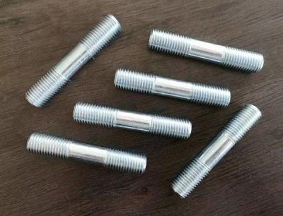 China Zinc Plating Steel Double Ended Bolt Electro Galvanized Clamping Type Threaded Studs for sale
