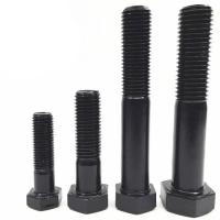 China Half Metric Thread Hex Head Bolt Fastener Blackening Finish Rust Prevention for sale