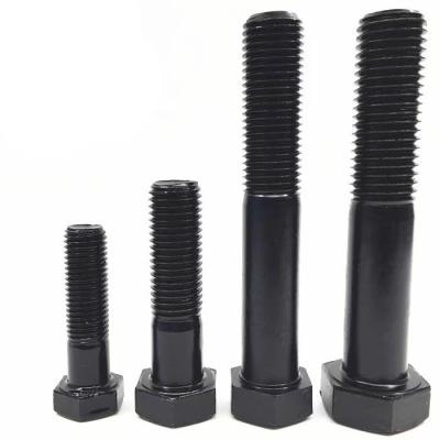 China Half Metric Thread Hex Head Bolt Fastener Blackening Finish Rust Prevention for sale