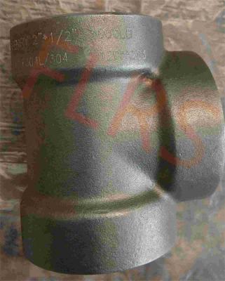 China 2 x 1/2 Inch Forged Stainless Steel Pipe Reducing Tee 3000LB ANSI ASME for sale