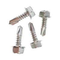 China Hex Washer Head Self-Drilling Screw #4-14 Size, 10-300mm Length, External Hex Drive for Sheet Metal for sale