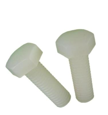 China PVDF Hex Head Bolt Full Thread M2-M24 External Hex Drive Right Hand Thread 100 Pieces for sale