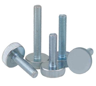 China Flat Round Knurling Head Thumb Screw M1.6-M10 Zinc Plated Metric Coarse Hand Twist for sale