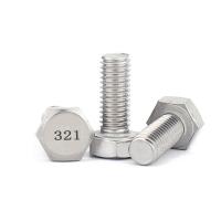 China UNC Thread Full Thread Hex Head Bolt DIN933 Austenitic Stainless Steel 321 M6 M24 16mm 150mm for sale