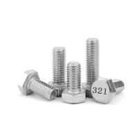 China UNC Thread Full Thread Hex Head Bolt DIN933 Austenitic Stainless Steel 321 M6 M24 16mm 150mm for sale