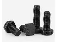 China Black Hex Head Bolts with Hole on Shank End Grade 8.8 10.9 Carbon Steel M6 M48 for sale