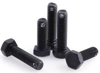 China Black Hex Head Bolts with Hole on Shank End Grade 8.8 10.9 Carbon Steel M6 M48 for sale