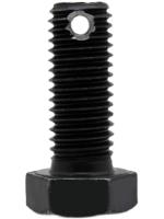 China Black Hex Head Bolts with Hole on Shank End Grade 8.8 10.9 Carbon Steel M6 M48 for sale